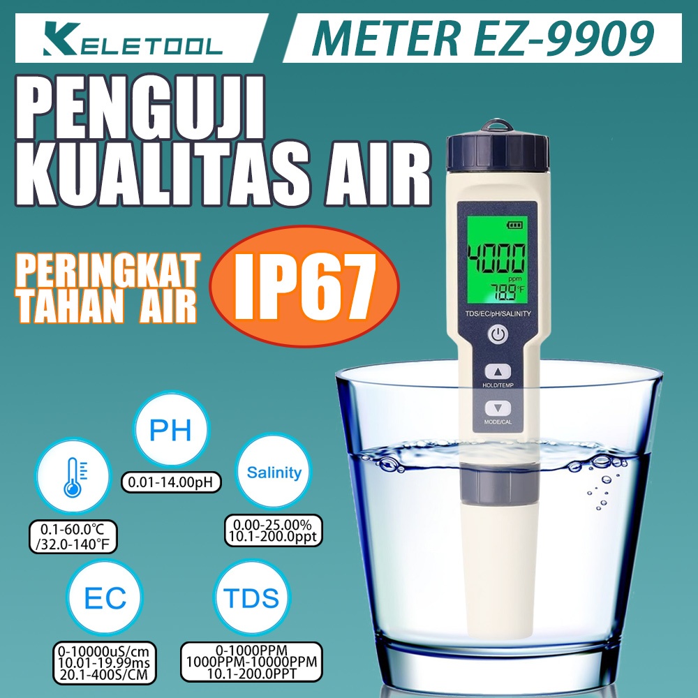 Jual Keletool Ez 9909 Alat tes ph ec tds salinitas termometer Water ...