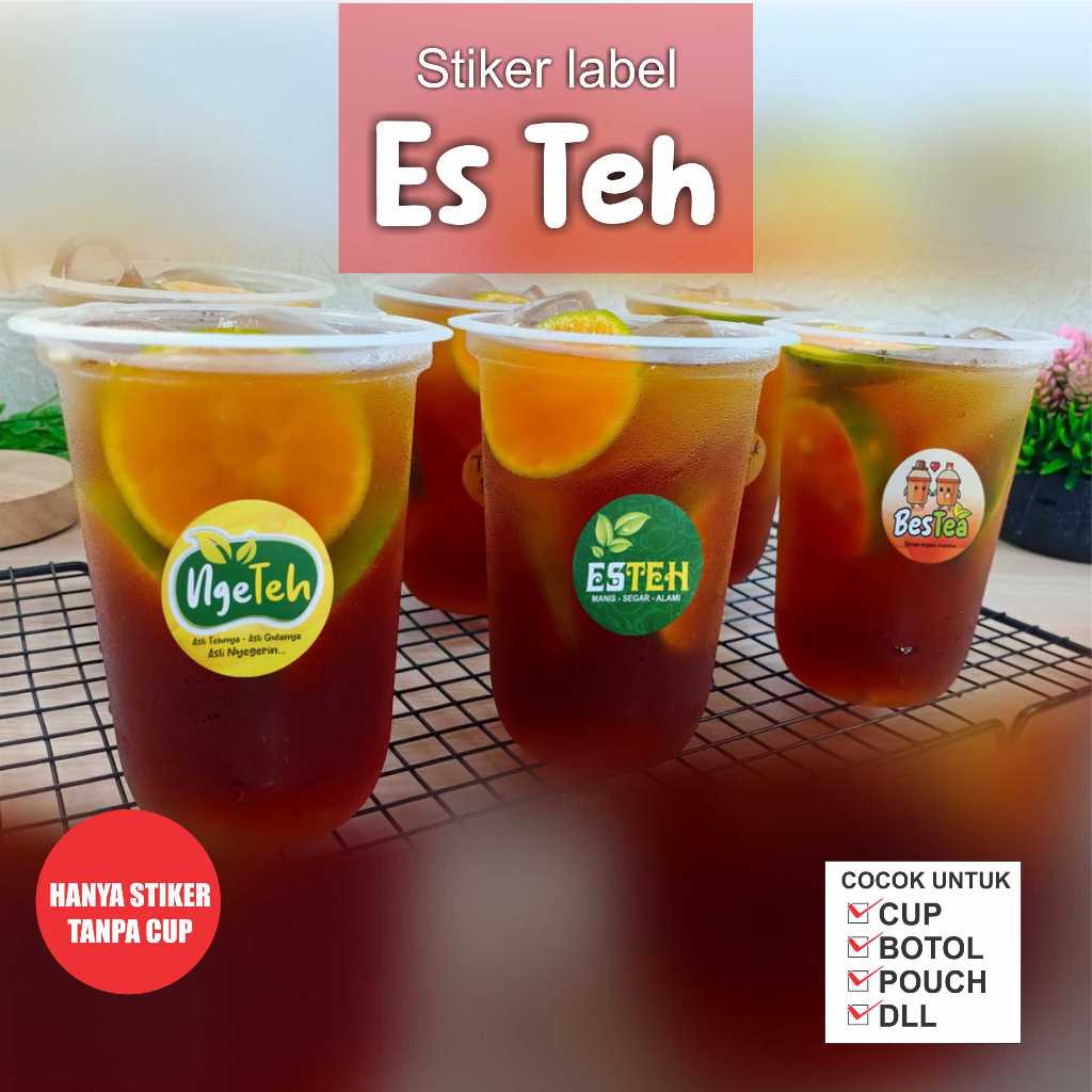 Jual Stiker label Kemasan Es teh ISI 100 | Shopee Indonesia