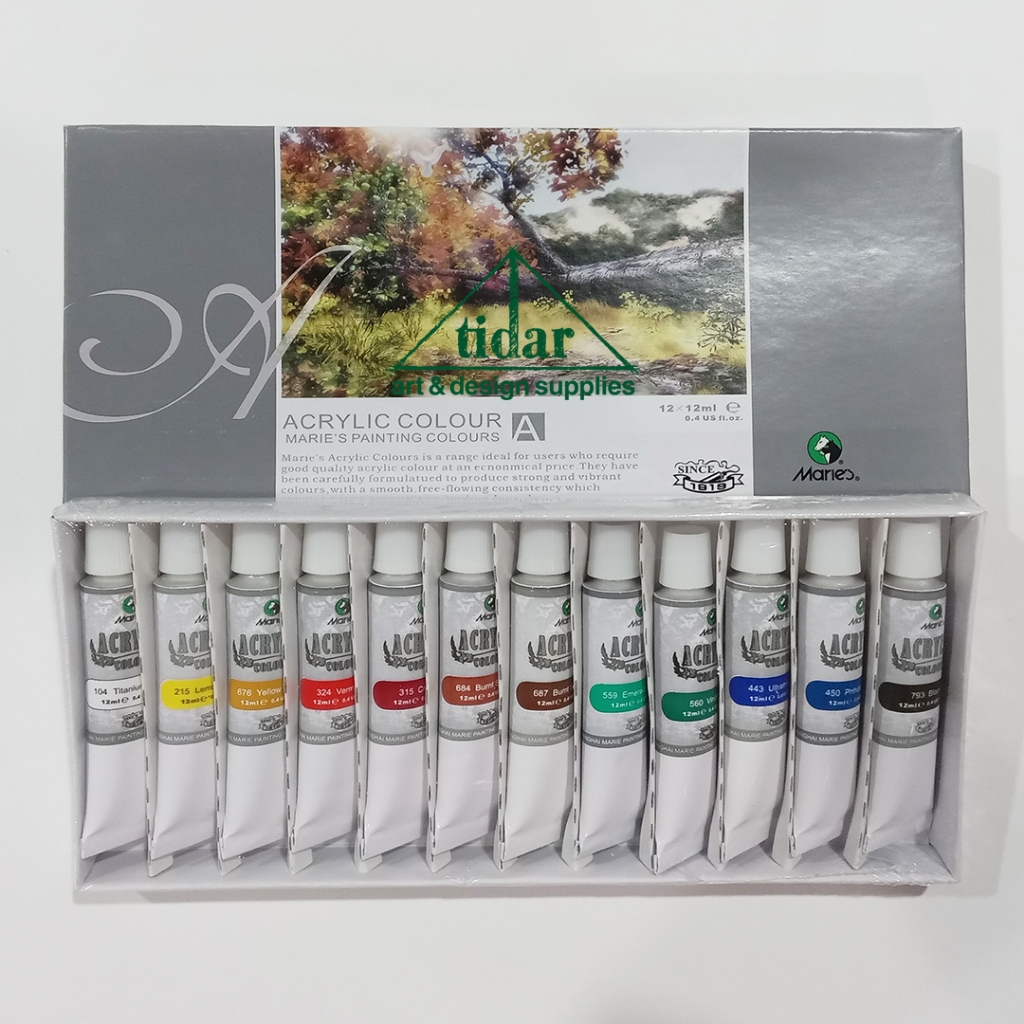 Jual Maries Acrylic Colour 12 x 12 ML - Painting Color - Cat Akrilik ...