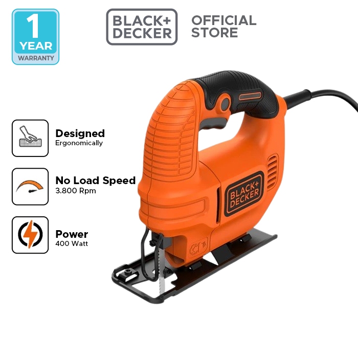 Jual Black+Decker Jigsaw Single Speed / Gergaji Kayu Listrik 400W KS501 ...