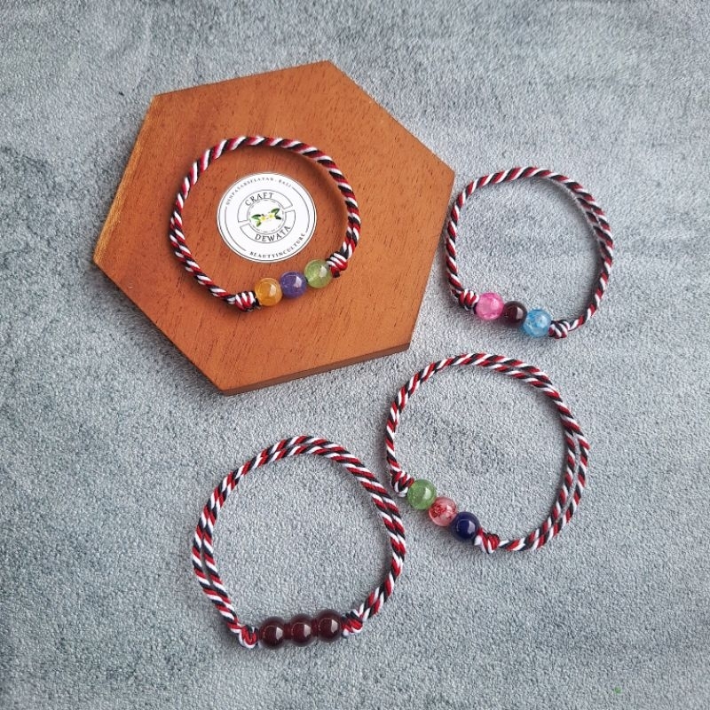 Jual Gelang Tridatu Split Glass Stone Mata 3 by Craftdewata Gelang ...