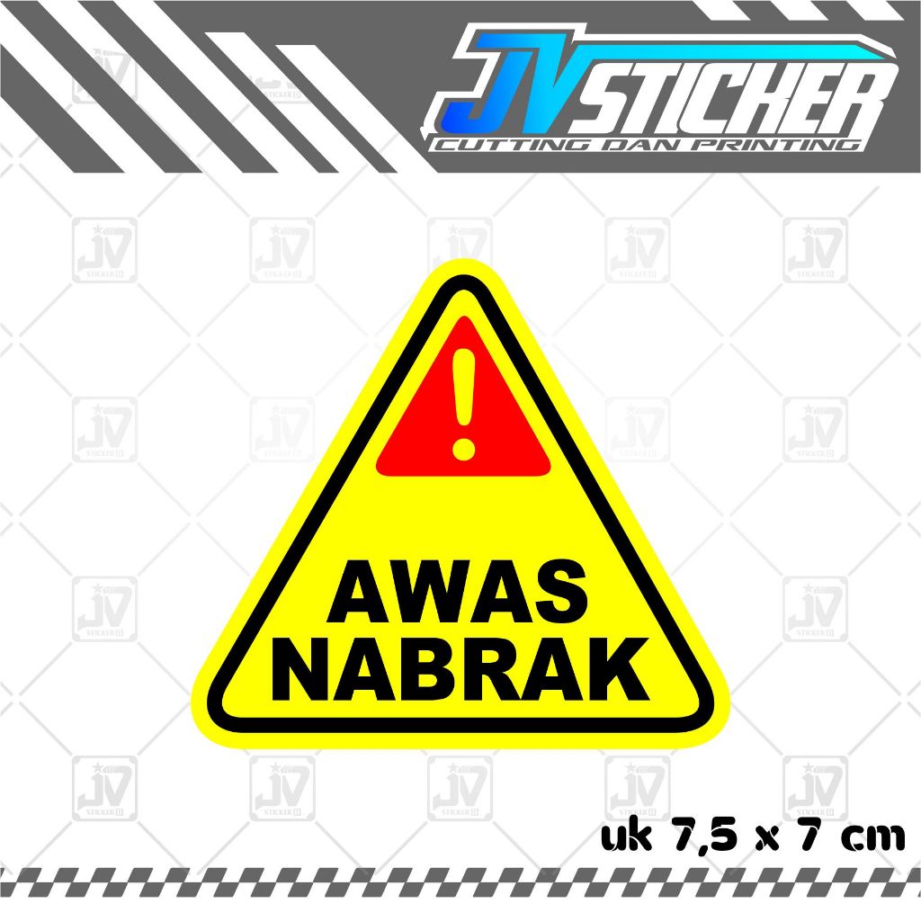 Jual stiker jaga jarak awas nabrak cutting sticker motor murah warning ...