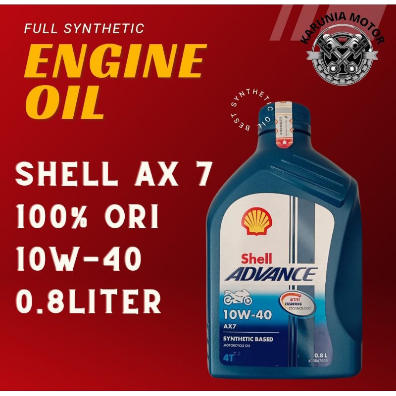 Jual Oli Mesin SHELL AX7 ADVANCE 10W40 800ML ORIGINAL ASLI (JAMINAN ...