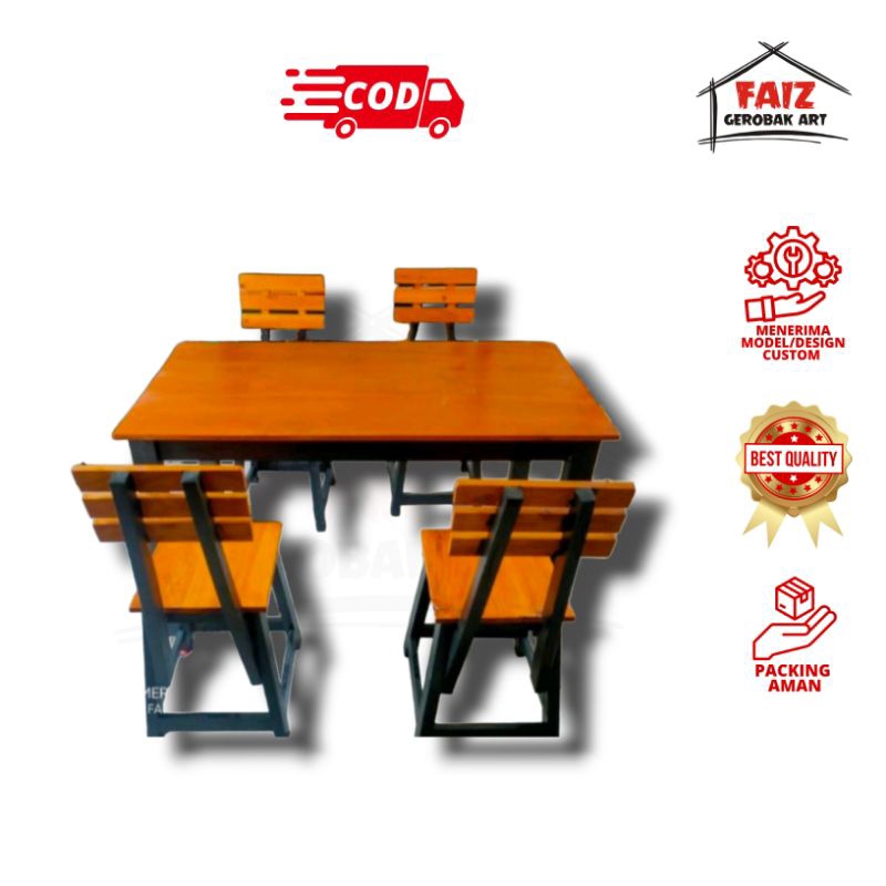 Jual MEJA CAFE PANJANG 120, KURSI SANDARAN | Shopee Indonesia