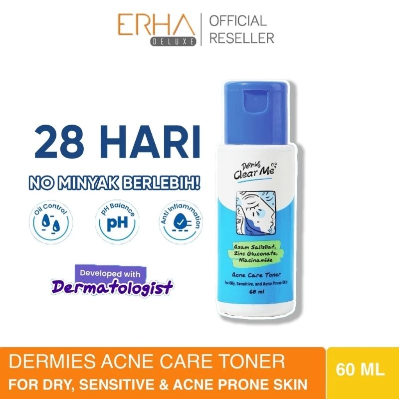 Jual DERMIES CLEAR ME Acne Care Toner 60ml | Shopee Indonesia