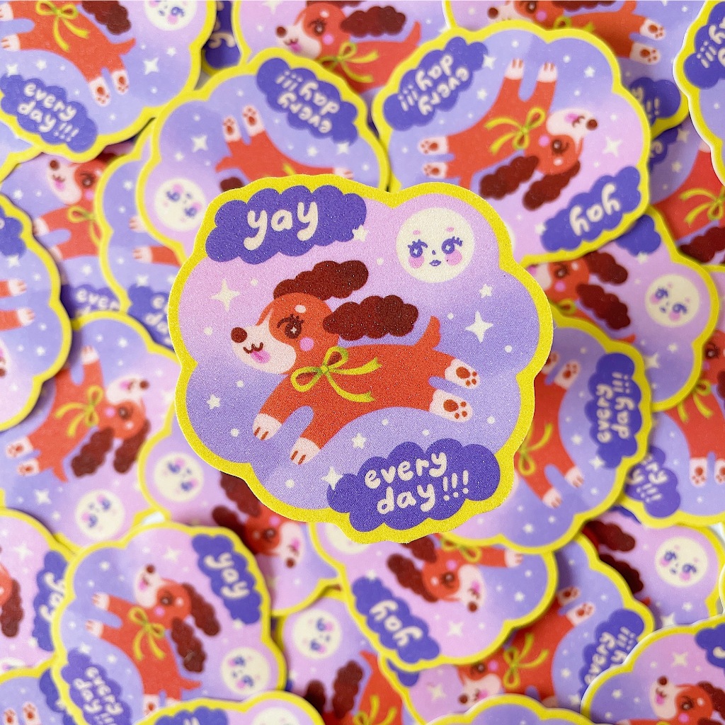 Jual not so weirdo - Yay Every Day!!! - Glitter Laminated Sticker ...