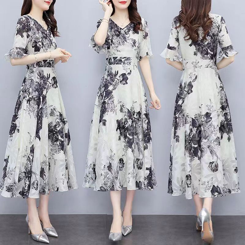 Jual Dress batik floral /Dress korean style midi dress/dress kondangan ...