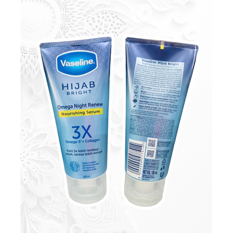 Jual VASELINE HIJAB SERUM OMEGA NIGHT RENEW 180ml | Shopee Indonesia