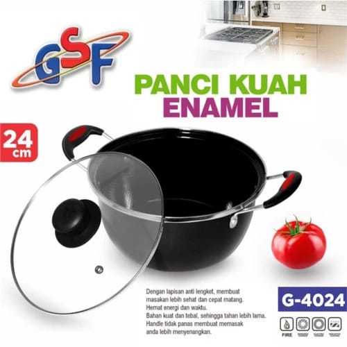 Jual PANCI KUAH ENAMEL GSF HITAM ANTI LENGKET SAUCE PAN PANCI SAUS SOUP ...