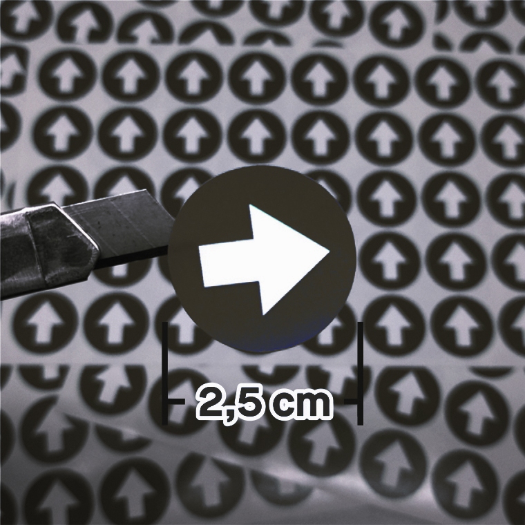 Jual Sticker Vinyl Penunjuk Arah Panah Stiker Label Arrow Diameter 2,5 ...