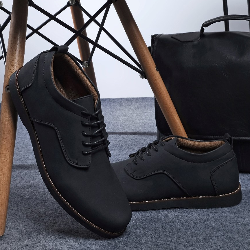 Jual BRIGE BLACK - Sepatu Pantofel Pria Oxford Derby Shoes Formal Kerja ...