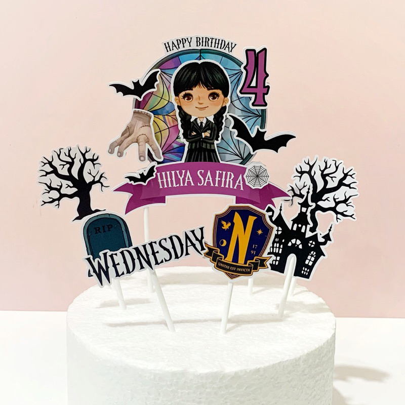 Jual Cake Topper 3D Karakter Wednesday Hiasan Kue Ulang Tahun Tusukan ...