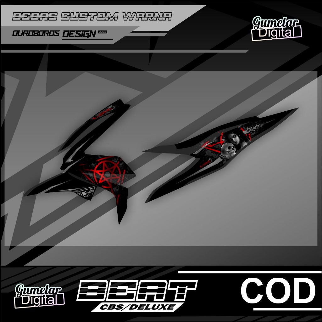 Jual STRIPPING SIMPEL HONDA BEAT DELUXE BEAT STREET DESAIN OUROBOROS ...