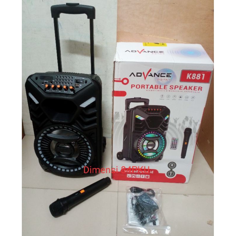 Jual Speaker Karoke Bluetoot Portebel Advance K881 8inch | Shopee Indonesia