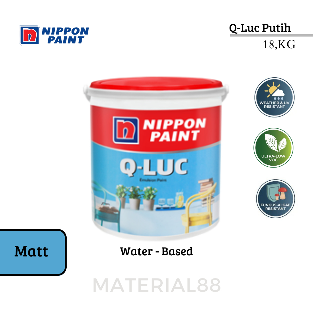 Jual CAT INTERIOR NIPPON PAINT Q-LUC WARNA PUTIH 18 KG | Shopee Indonesia
