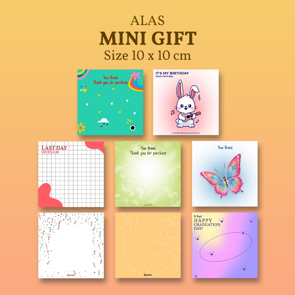 Jual Alas Kertas Mini Gift | Bisa Custom Teks FREE PLASTIK | Shopee ...