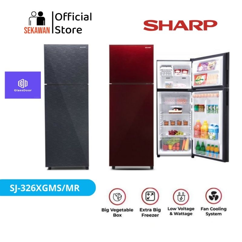 Jual Kulkas Sharp 2 pintu SJ-326XG MR/MS | Shopee Indonesia