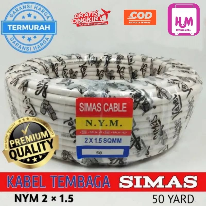Jual Kabel Listrik SNI PER meter Kabel Listrik Tembaga 2x1,5 SNI Merk ...