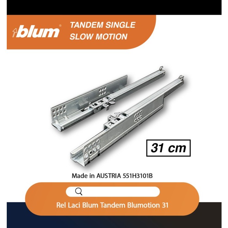 Jual Rel Laci Tandem Blum 551H3101B Single Blumotion Slow Motion 31 Cm | Shopee Indonesia