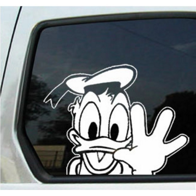 Jual STIKER KACA MOBIL LUCU CUTTING STICKER MOBIL DONALD DUCK 25CM ...