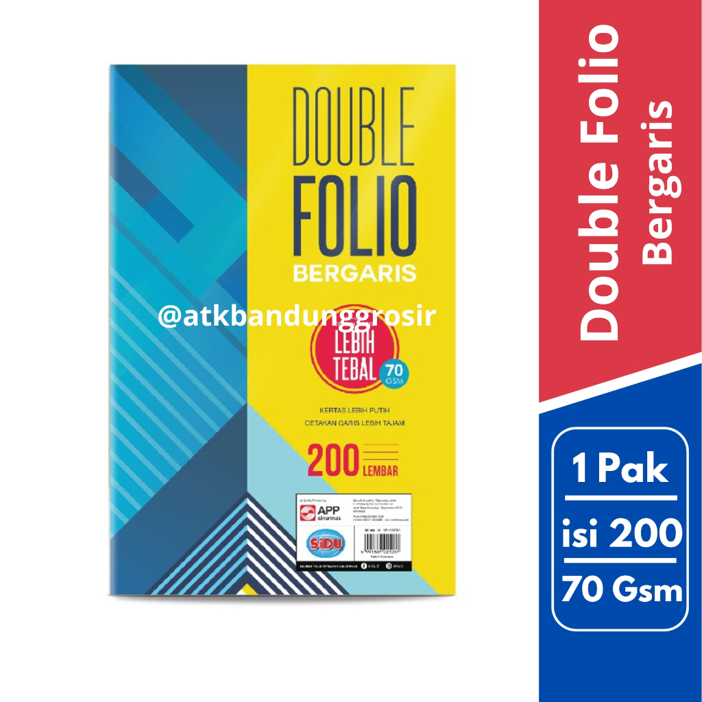 Jual Kertas Folio Bergaris Sinar Dunia isi 200 Lembar F4 Double Folio ...
