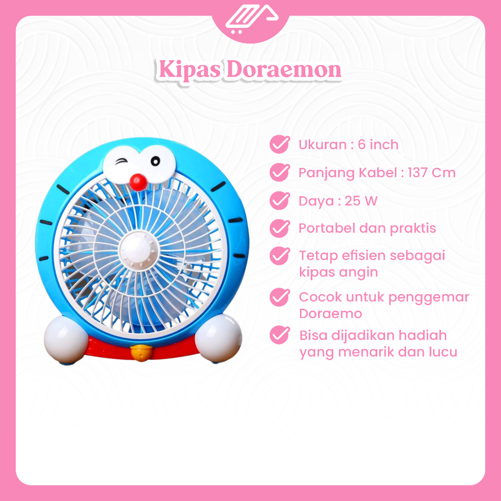 Jual Kipas Angin Meja Karakter Doraemon Mini Fan Ukuran 6 Inch | Shopee ...