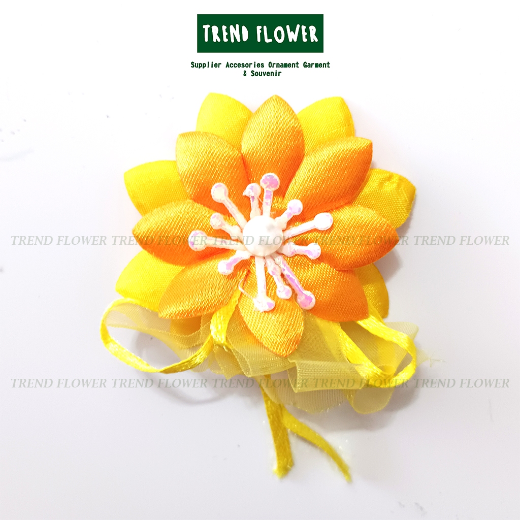 Jual Bunga Kain Kuning Gliter Aksesoris Hiasan Hampers | Shopee Indonesia