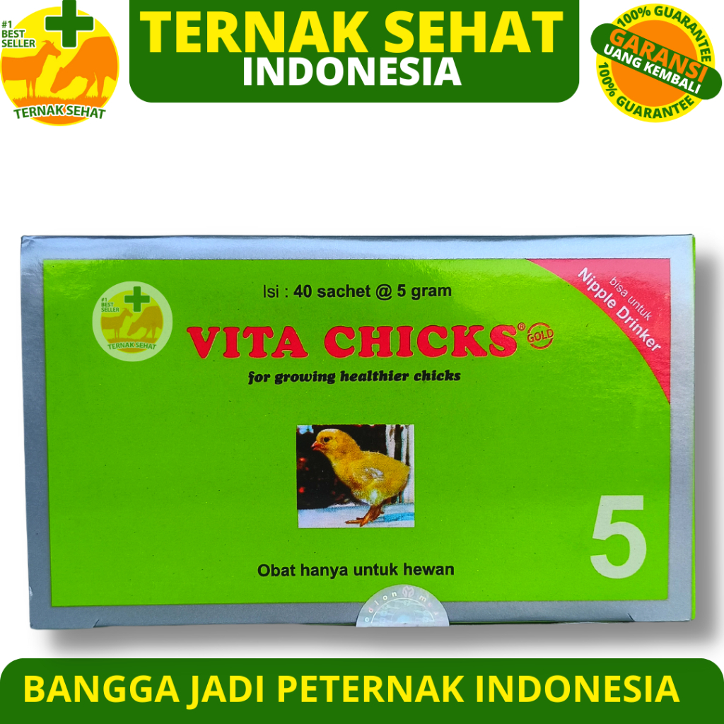 Jual VITA CHICK 5 GRAM 1 DUS (40SACHET) - Vitamin Pertumbuhan Anak Ayam ...