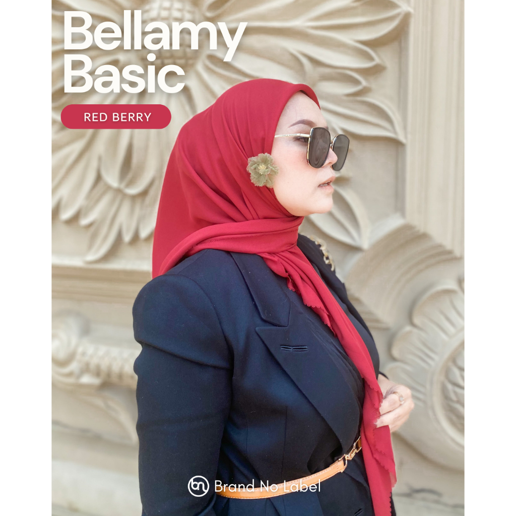 Jual BELLAMY RED BERRY I HIJAB BRAND NO LABEL I BNL BASIC POLOSAN WARNA ...