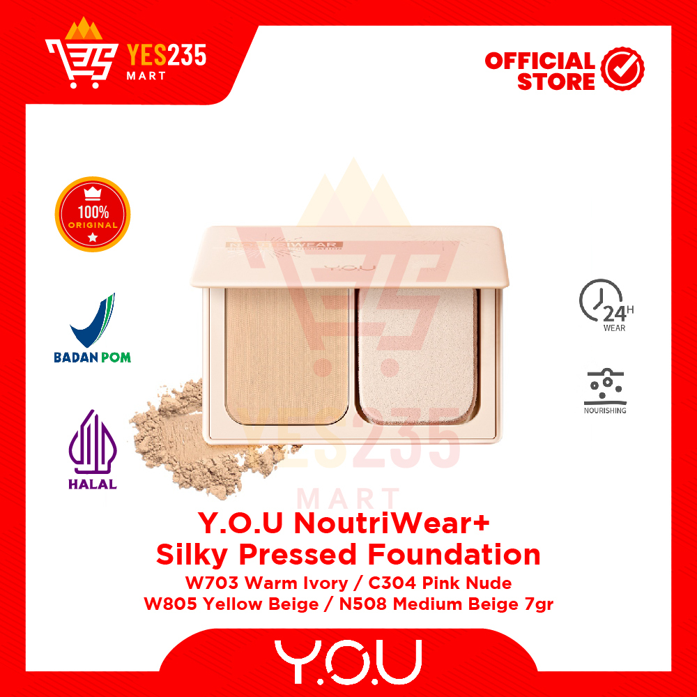 Jual YOU NoutriWear+ Silky Pressed Foundation Y.O.U(FREE BUBBLE SHEET ...