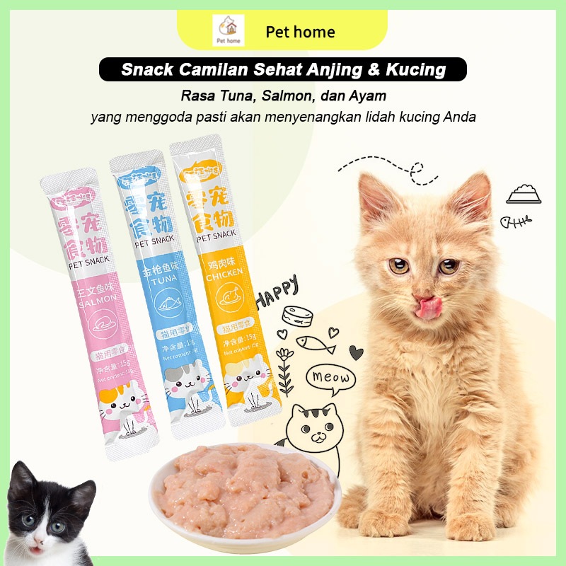Jual Snak Cemilan Kucing Daging Segar Rasa Tuna / Salmon / Chicken Isi ...