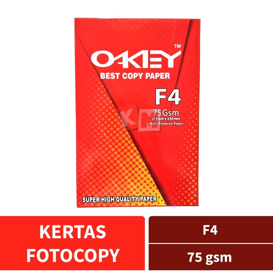 Jual Kertas Fotocopy HVS OKEY F4 Folio 75 Gram Gsm Gr 75Gr Copy Print ...