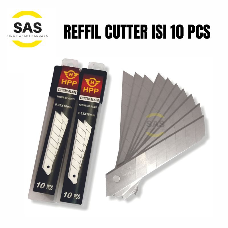 Jual [SAS] Refill Cutter Besar 10 PCS Mata Cutter Berkualitas Isi Mata ...