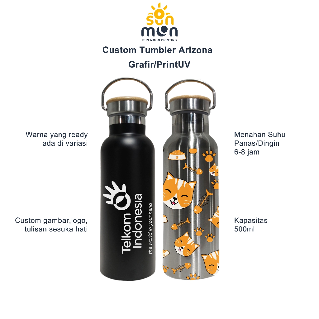 Jual Sun Moon Printing Tumbler Arizona Custom Cetak UV Nama/Foto Laser ...