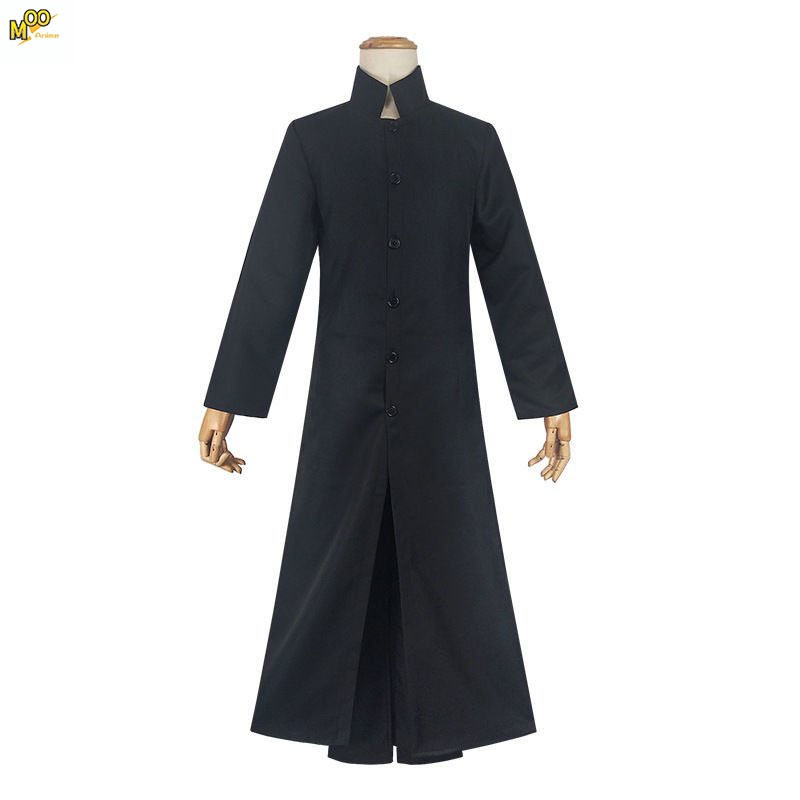 Jual The Matrix Neo cosplay costumes Black robe and Neo cosplay Set ...
