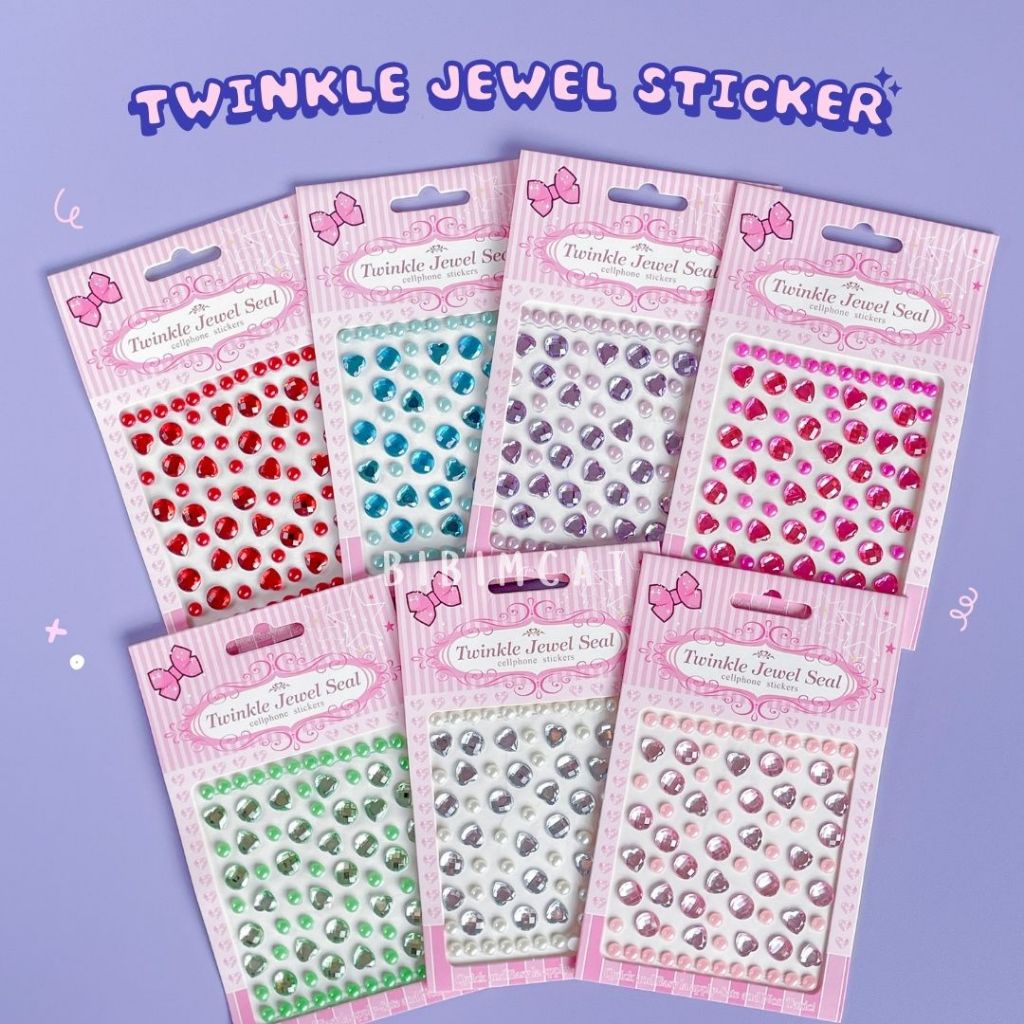 Jual Bibimcat - Stiker HP Mutiara Timbul Bentuk Hati Twinkle Sticker ...