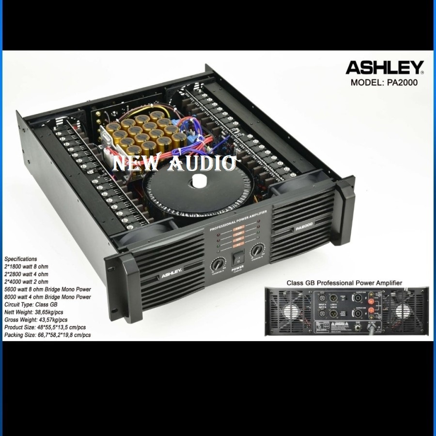 Jual power amplifier ashley pa2000 pa 2000 class GB garansi original ...