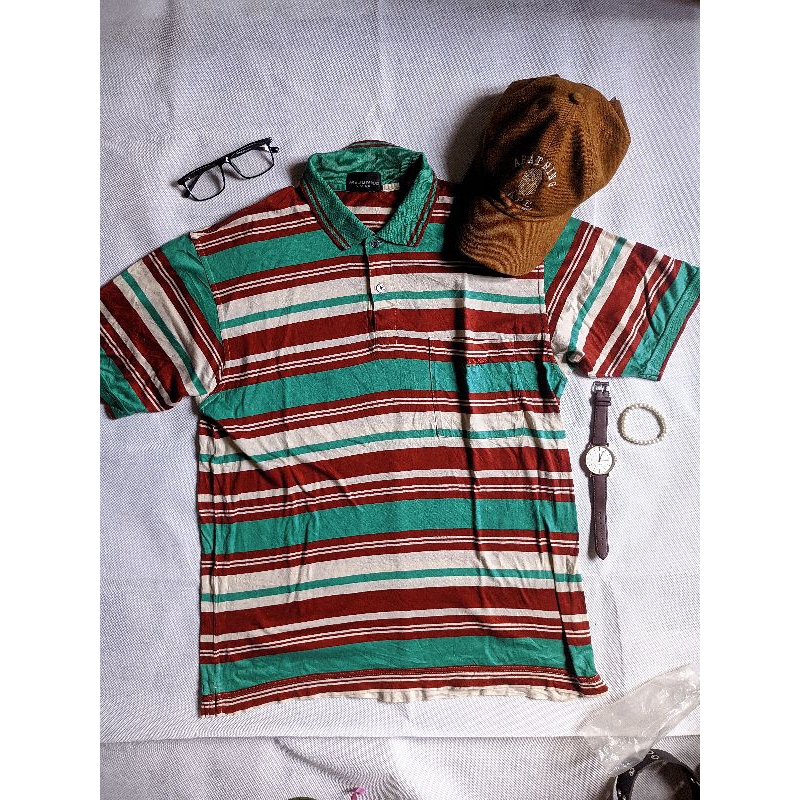 Jual Polo shirt salur rugby thrift iqbaal | Shopee Indonesia