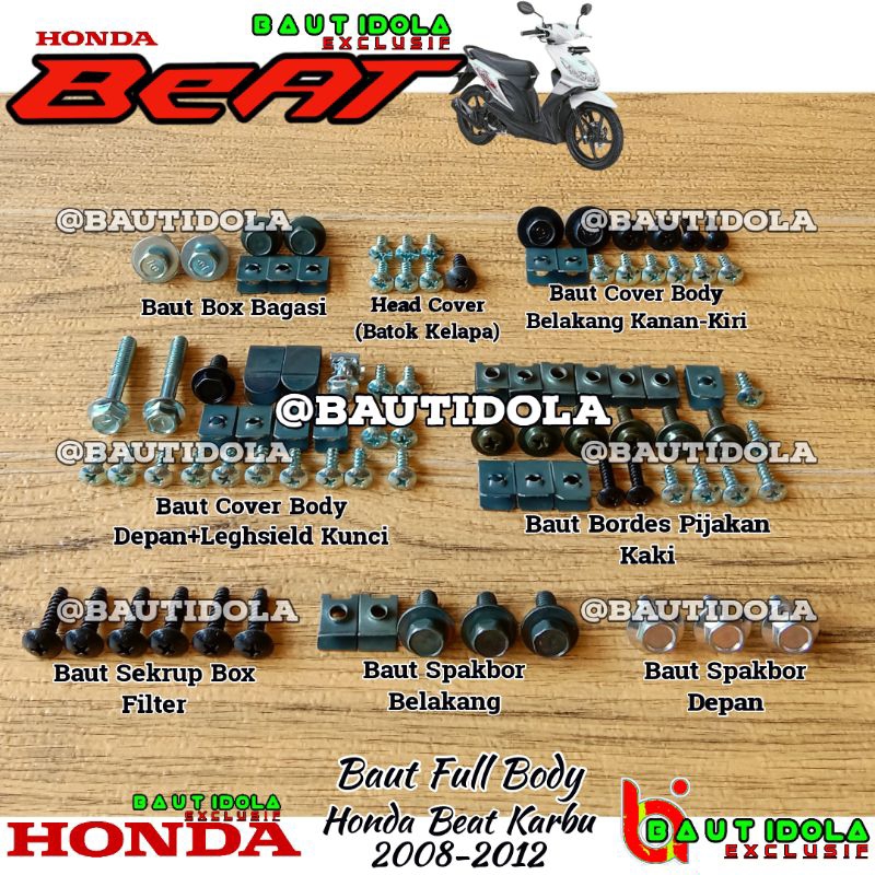 Jual Baut Full Body Honda Beat Karbu 2008-2012 Original | Shopee Indonesia
