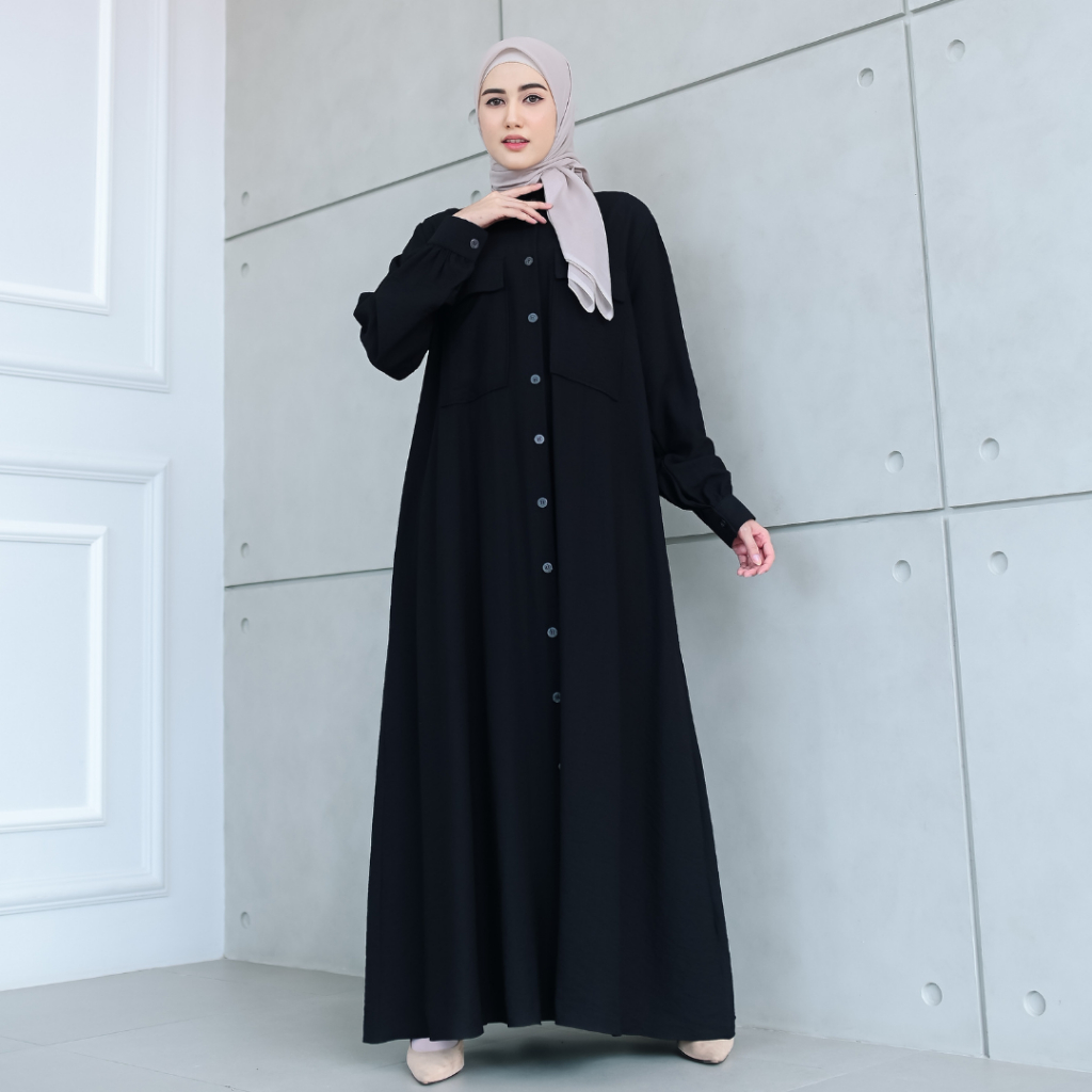 Jual Aisyalina Id Belvina Midi Dress Tanpa Hijab Bahan Linen Crespo ...