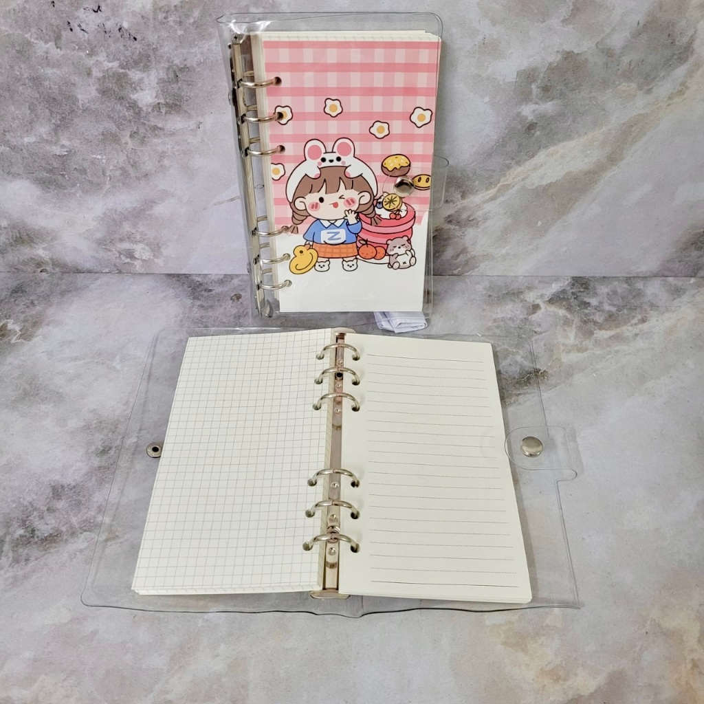 Jual Buku Binder Note A6 Isi Kertas Lurus 100 Lembar Binder A6 Ring ...