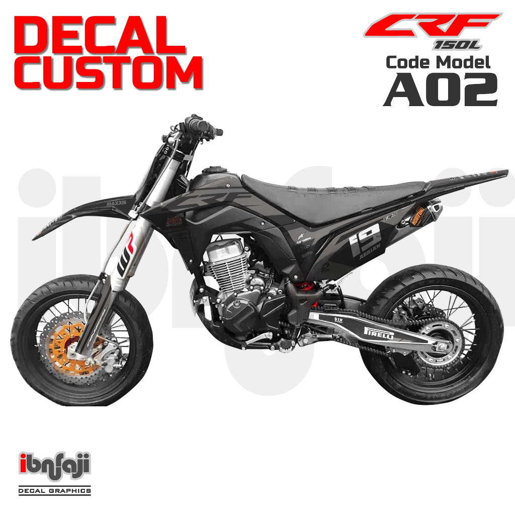 Jual STIKER DECAL CRF 150 L HITAM FULL BODY DESAIN CUSTOM A02 | Shopee ...