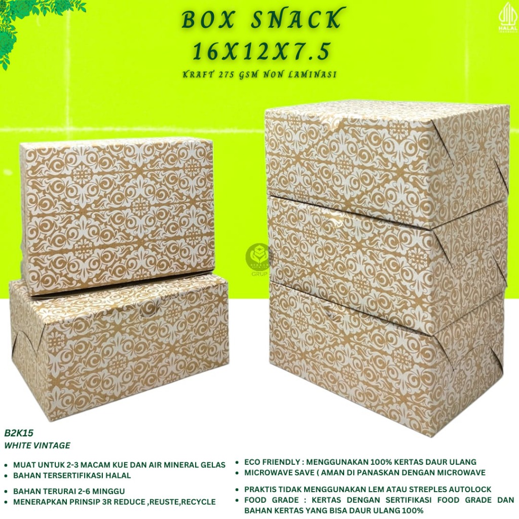 Jual Box Snack Dus Kue Snack Box 16x12 (B2K15-16X12X7.5 Cm) | Shopee ...