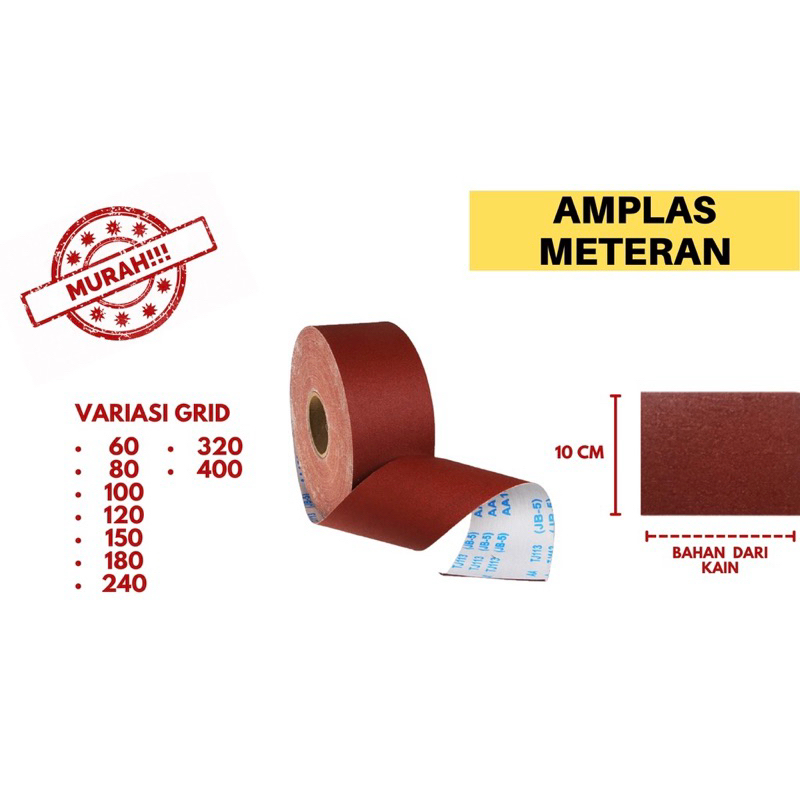Jual Amplas Meteran 1 meter BARU AMPLAS GOSOK Roll Kayu Tembok Ampelas ...
