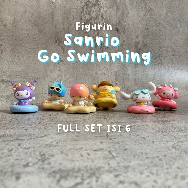 Jual Jual SATUAN / SET topper cake figurin Sanrio Go Swimming | Shopee ...