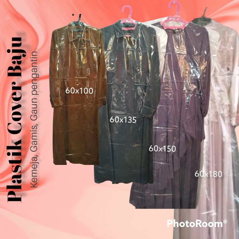 Jual Plastik Cover Gamis lembaran tebal 40 mic Bahu hanger ukuran 50x80 ...