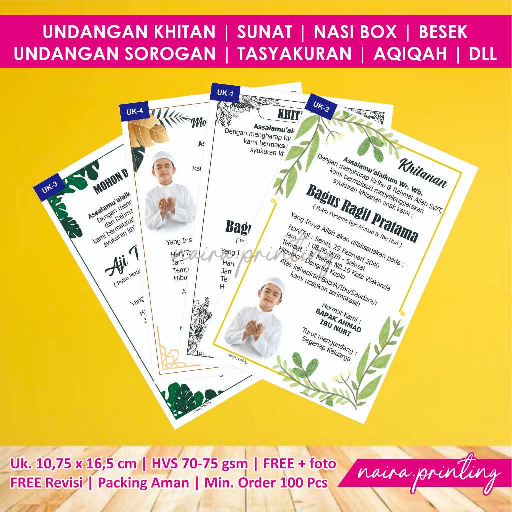 Jual UNDANGAN KHITANAN | UNDANGAN SUNAT | UNDANGAN BESEK | SOROGAN ...