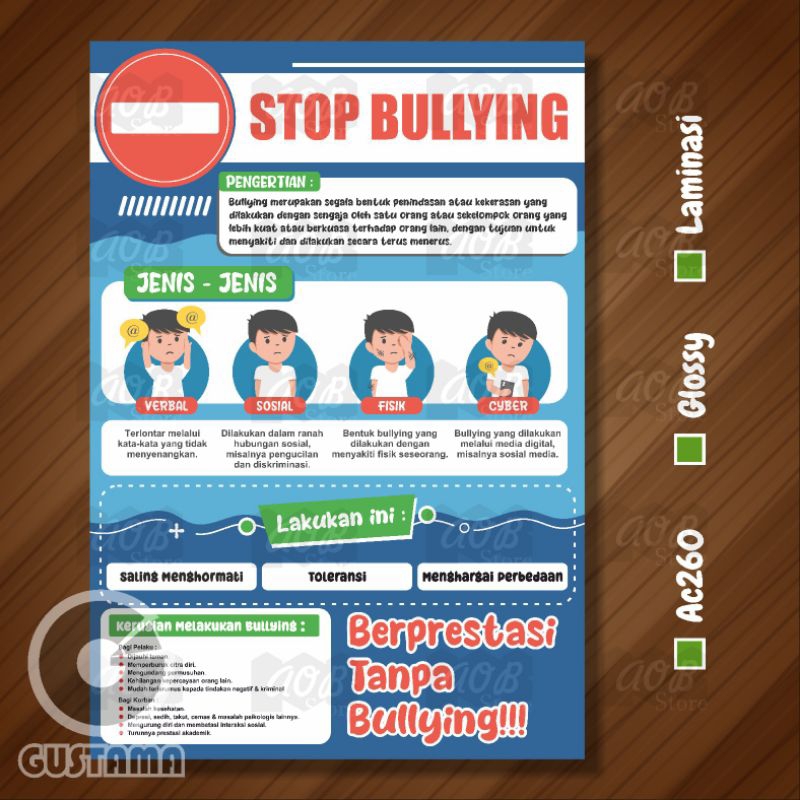 Jual Poster Stop Bullying, Poster Edukasi Anak Sekolah Dasar, Laminasi A3 | Shopee Indonesia
