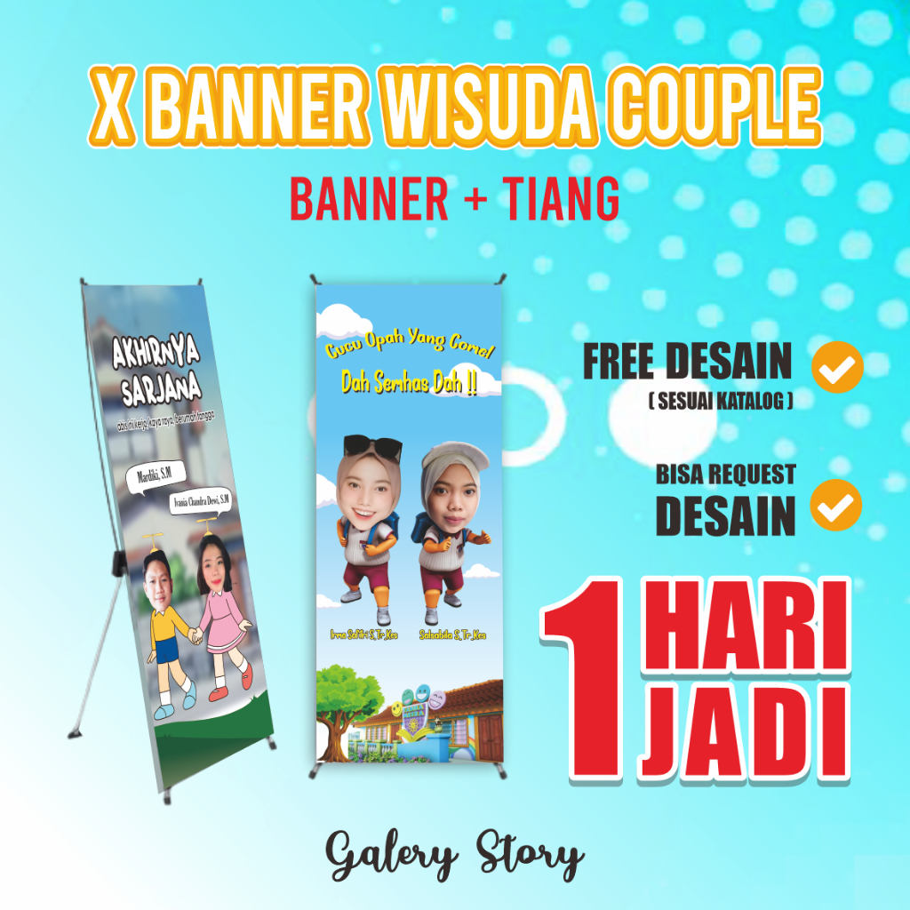 Jual Cetak Banner + Tiang Wisuda Couple Pasangan 2 Orang - Print X ...