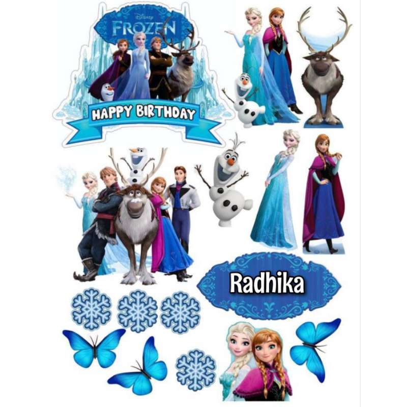 Jual Topper cake kue frozen elsa anna free custom nama dan ucapan ...